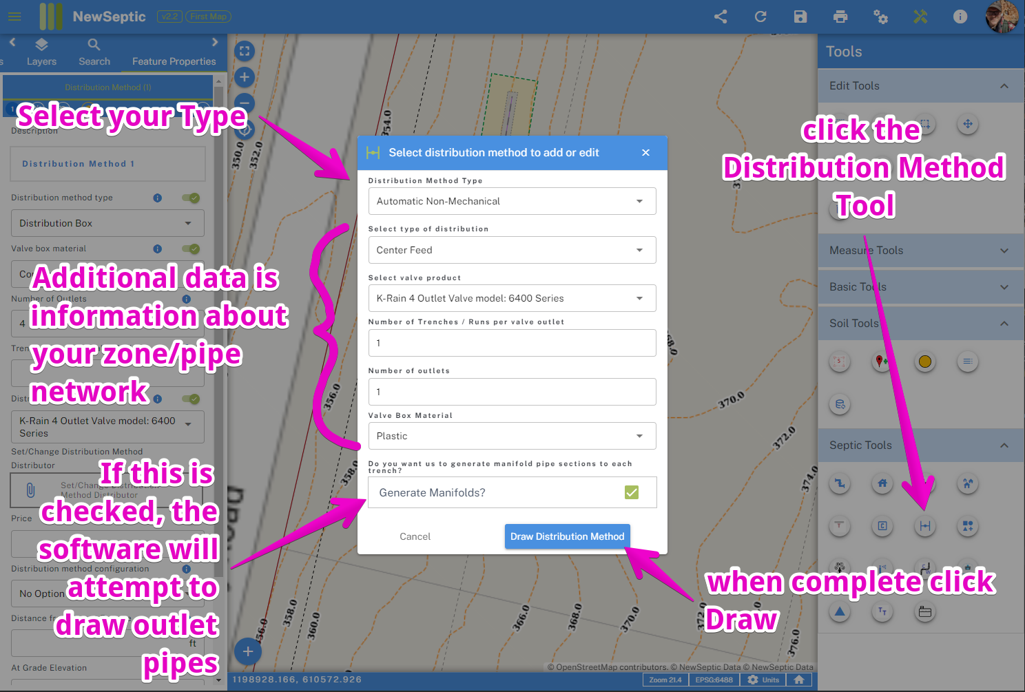 NewSeptic | Waste Water, Septic & Land Planning tools | Septic Elevation Point with landplan.io ...